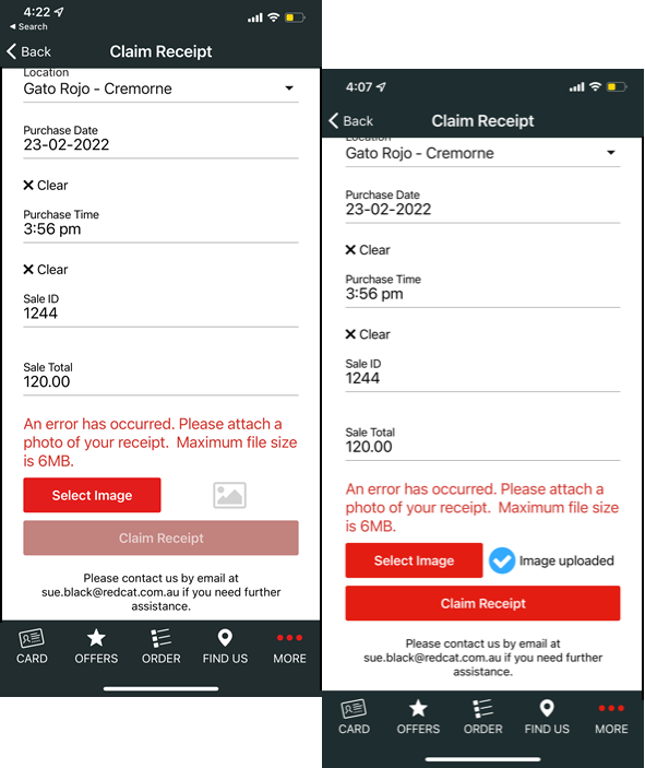Member Claim Receipt